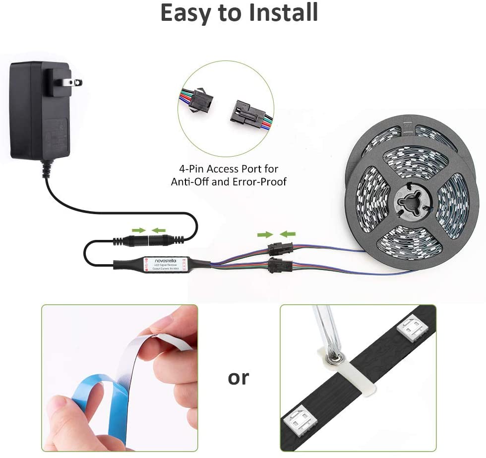 Novostella 40ft 12M RGB Strip Lights, Color Changing Gaming Lights ...