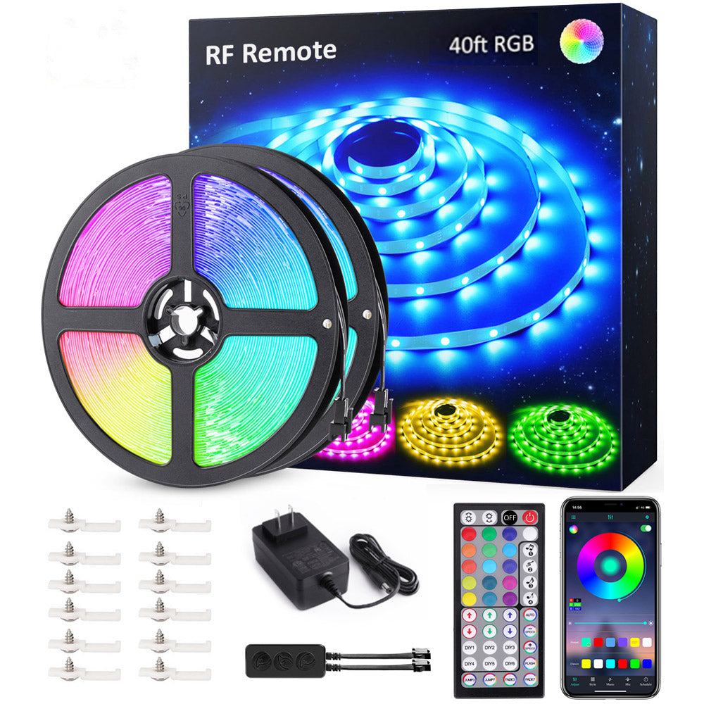 Novostella 40ft 12M RGB Strip Lights, Color Changing Gaming Lights ...